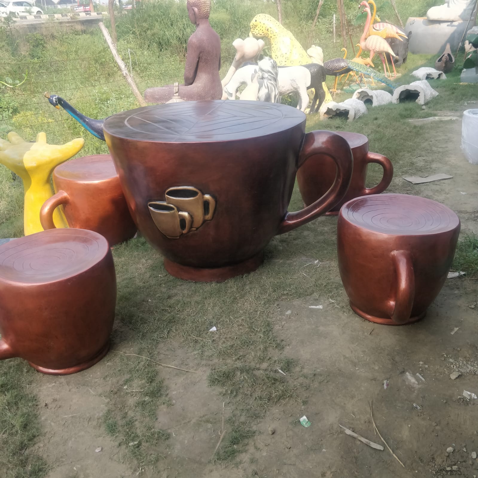 FRP Fiberglass Cup Table Set of 5 – FRP SCULPTURE
