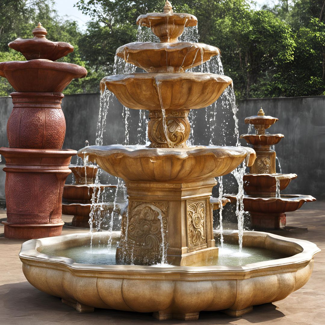 FRP 5 Tier Round Fountain – FRP SCULPTURE