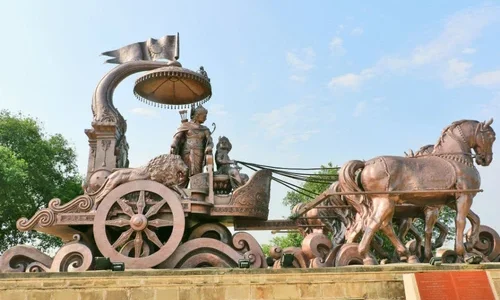 Mahabharat Arjun Krishna royal Rath FRP Statue Sculpture – FRP SCULPTURE